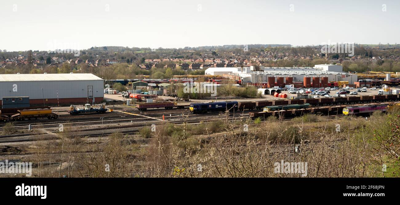 Railway yard landscape at Toton Sidings, Nottinghamshire, UK Stock ...