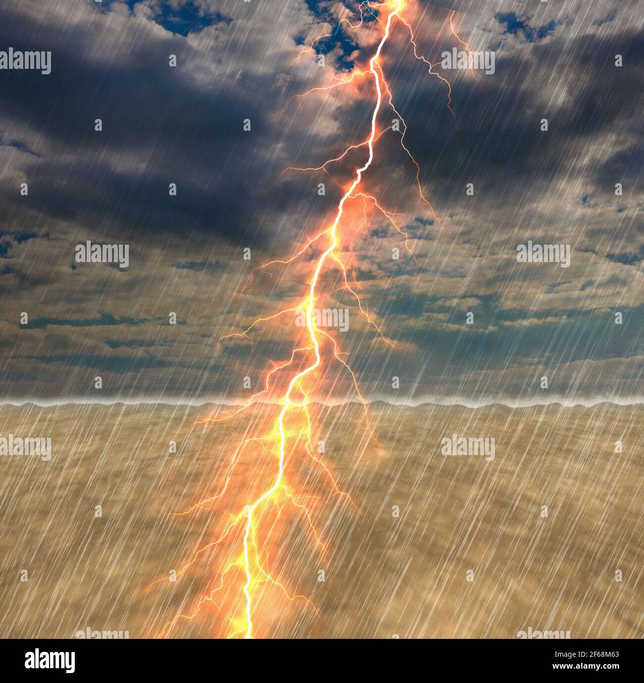 rain storm with lightning in cloudy weather Stock Photo - Alamy