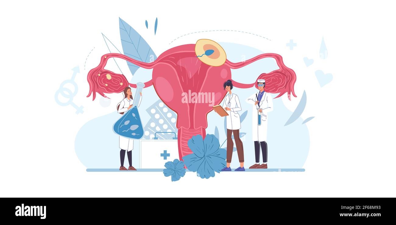 Flat cartoon doctor characters at work vector illustration concept ...