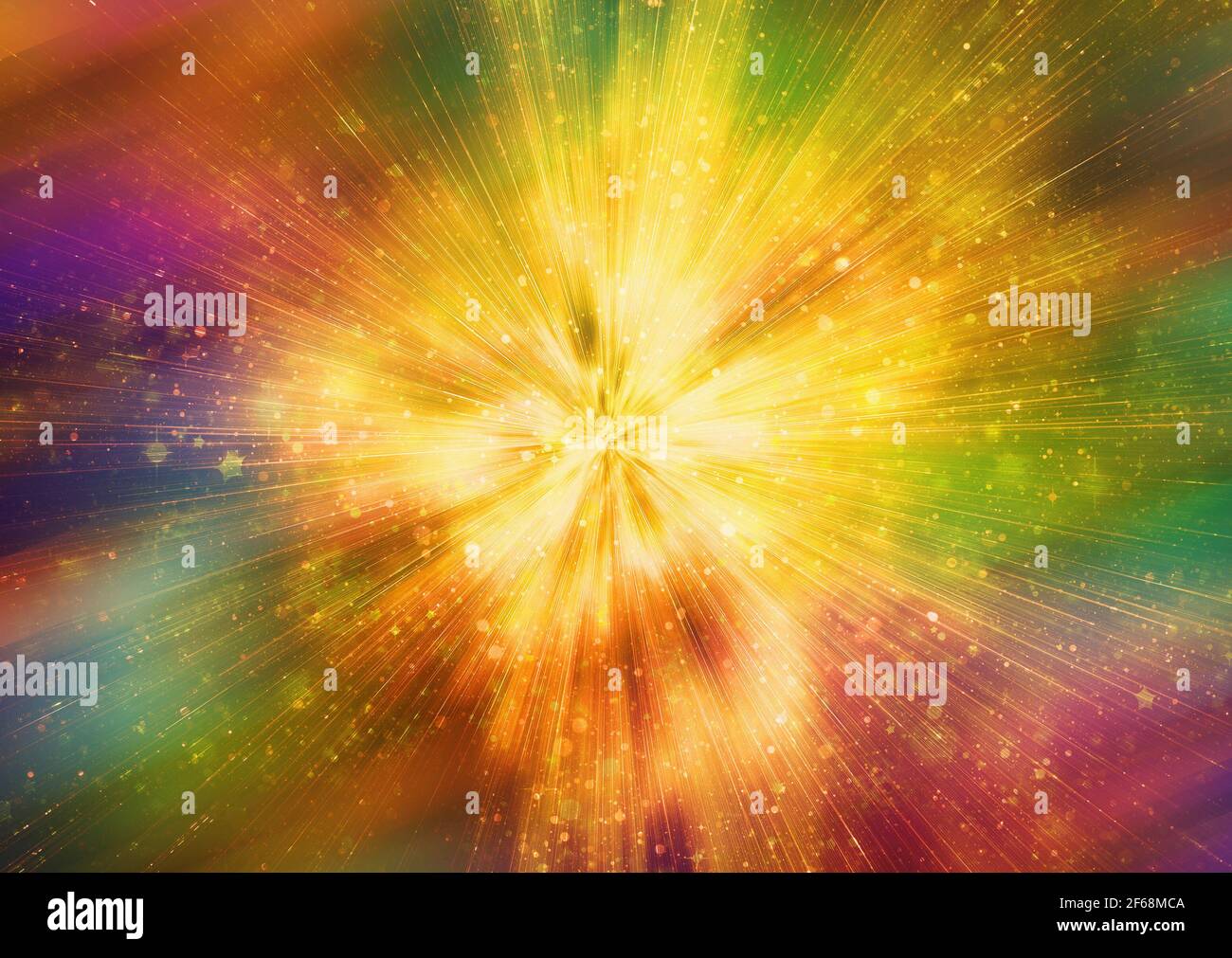 bright flash on space color stars background Stock Photo - Alamy