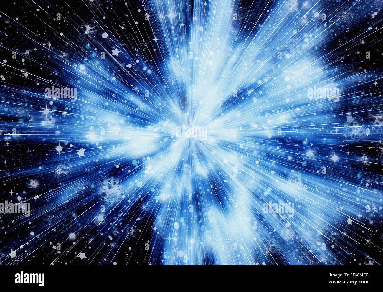 flying bright cold rays in space stars background Stock Photo - Alamy