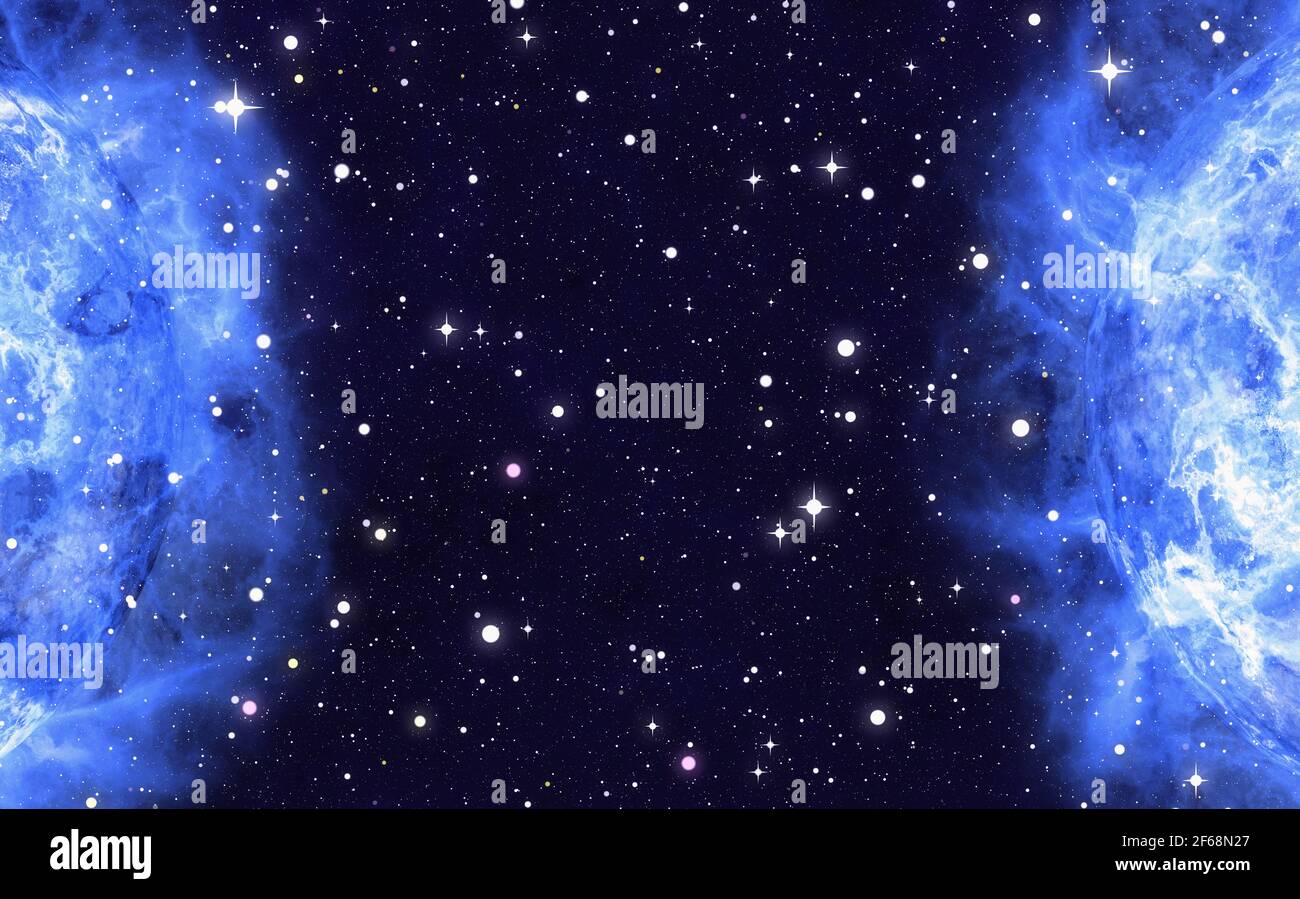 beautiful space view of stars lights with glow energy flash Stock Photo ...