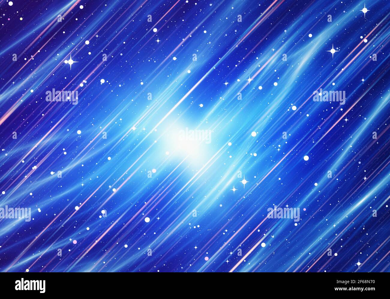 beautiful space view of stars lights with glow white flash. dreamy ...