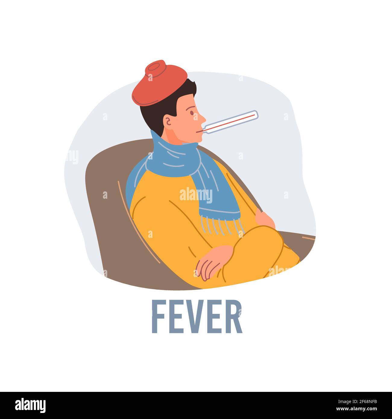 Flat cartoon character sick person vector illustration concept Stock ...