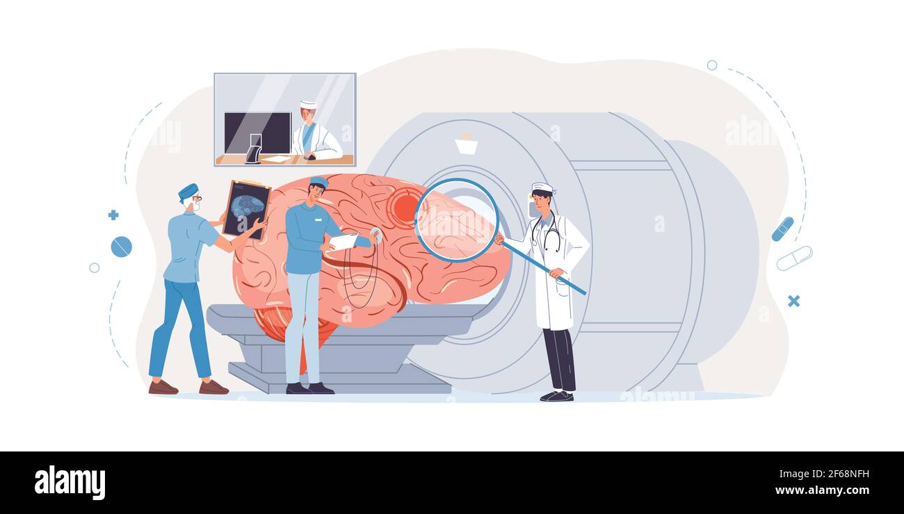 Flat cartoon doctor characters at work vector illustration concept ...