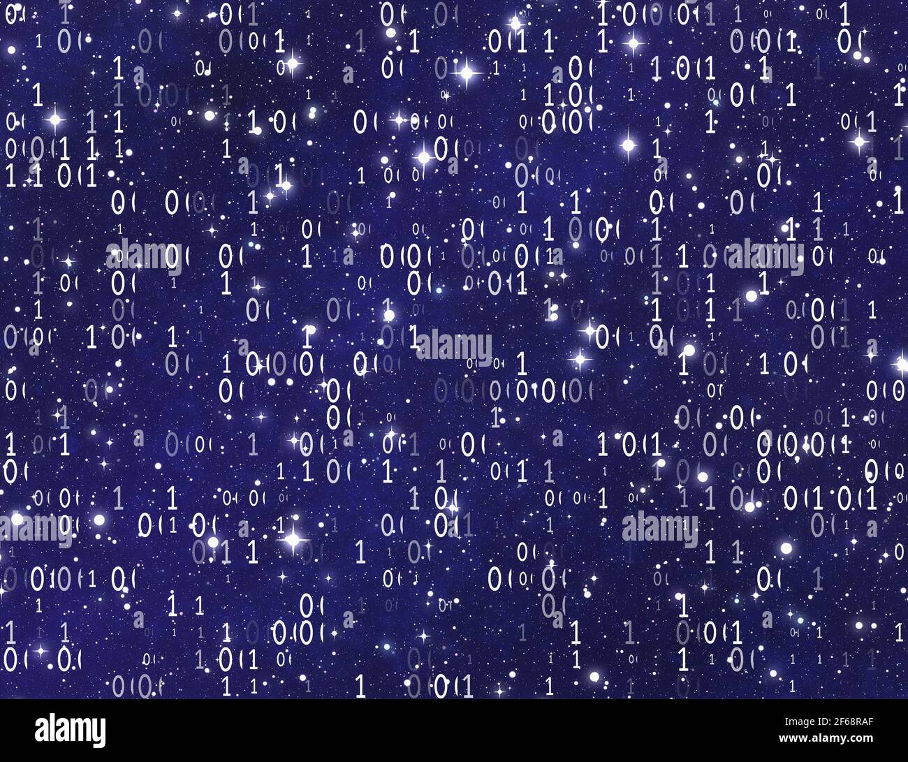 codes of numbers on the background of the starry sky. Illustration on ...
