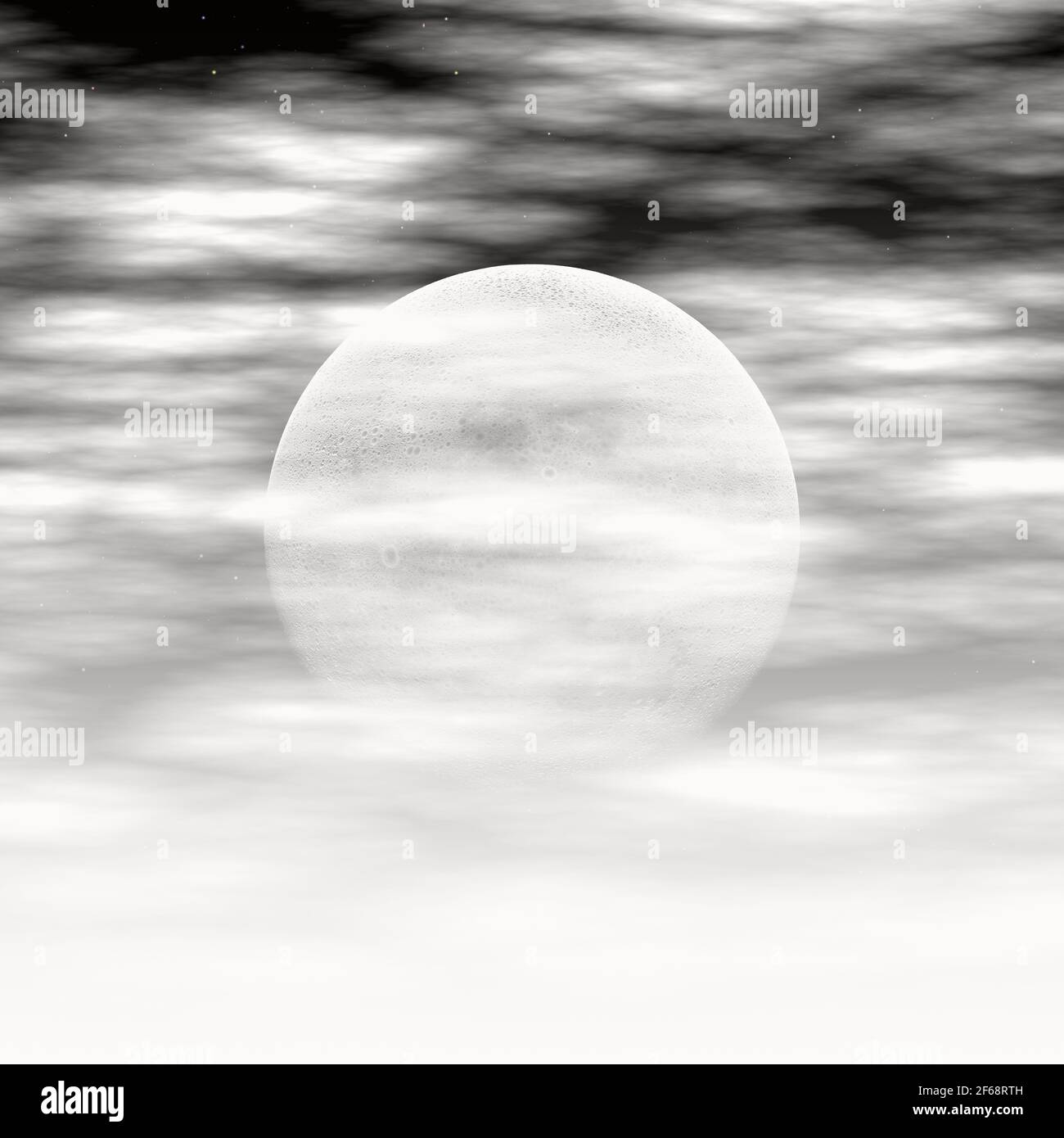 empty moon on clouds sky background. This is no NASA photo, this is ...