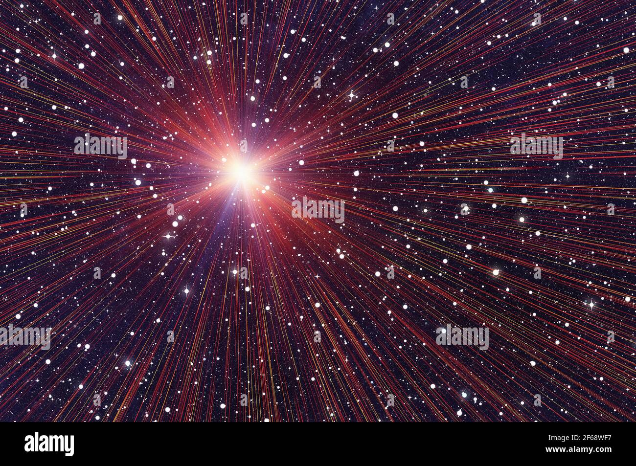 white flash on a space stars background Stock Photo - Alamy