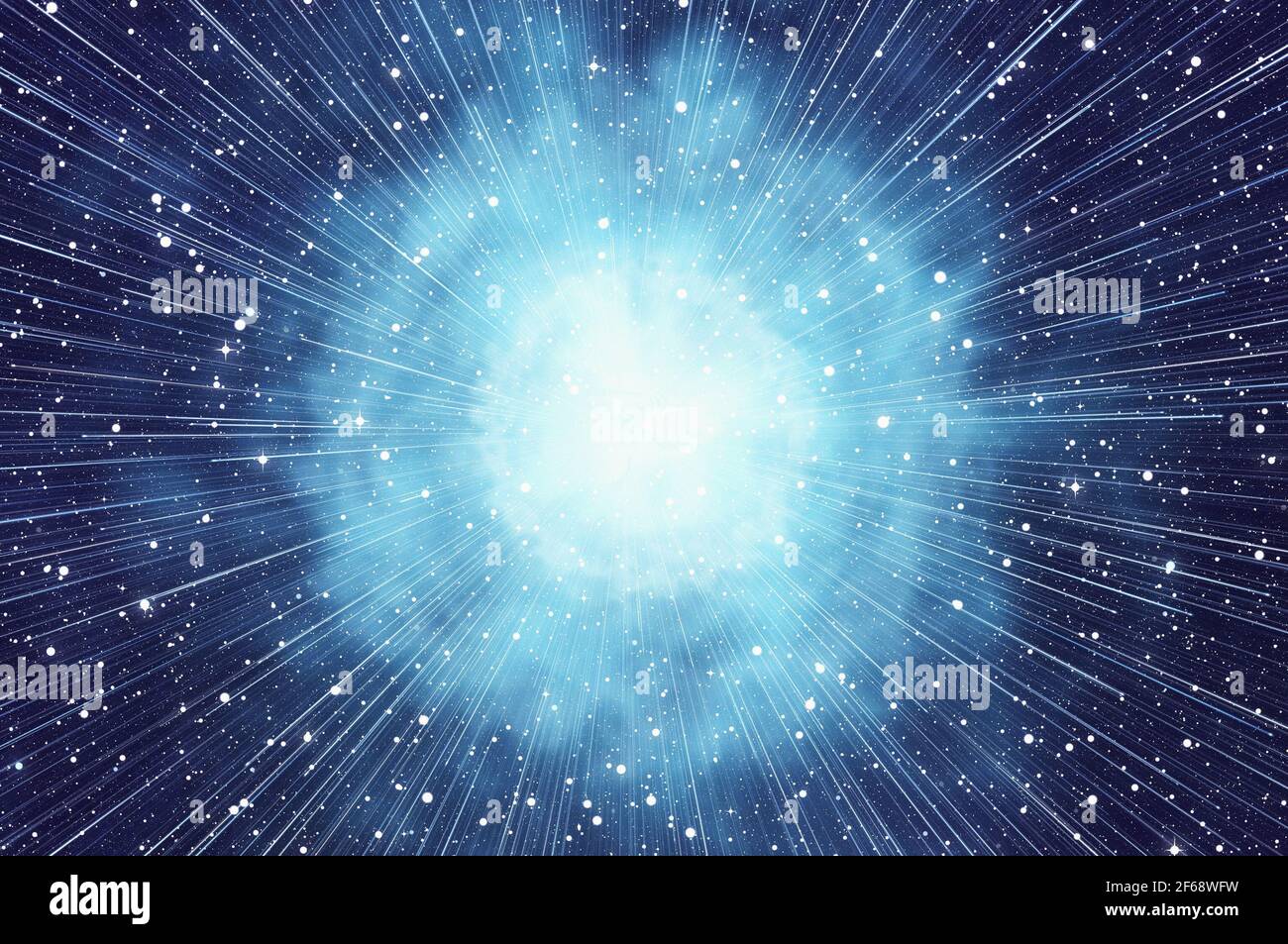 bright flash on space stars background Stock Photo - Alamy