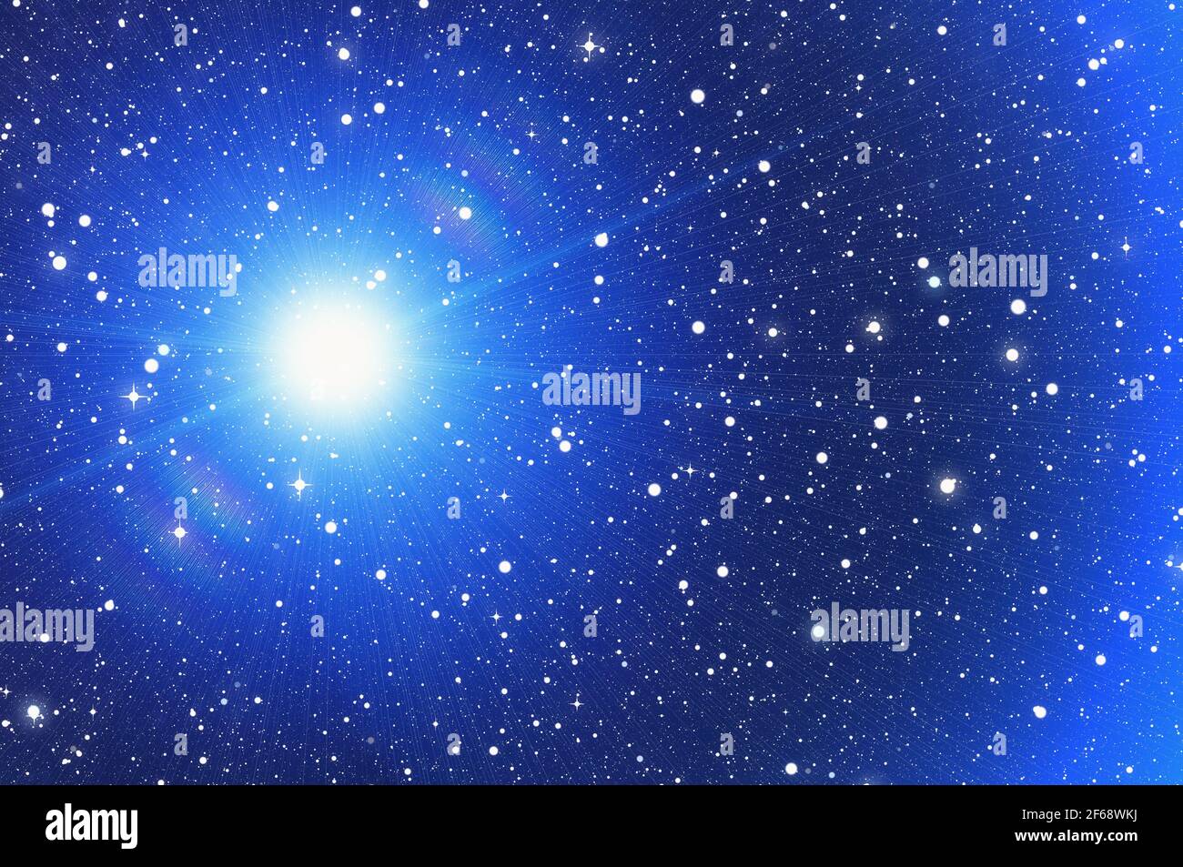 white flash on a space stars background Stock Photo - Alamy