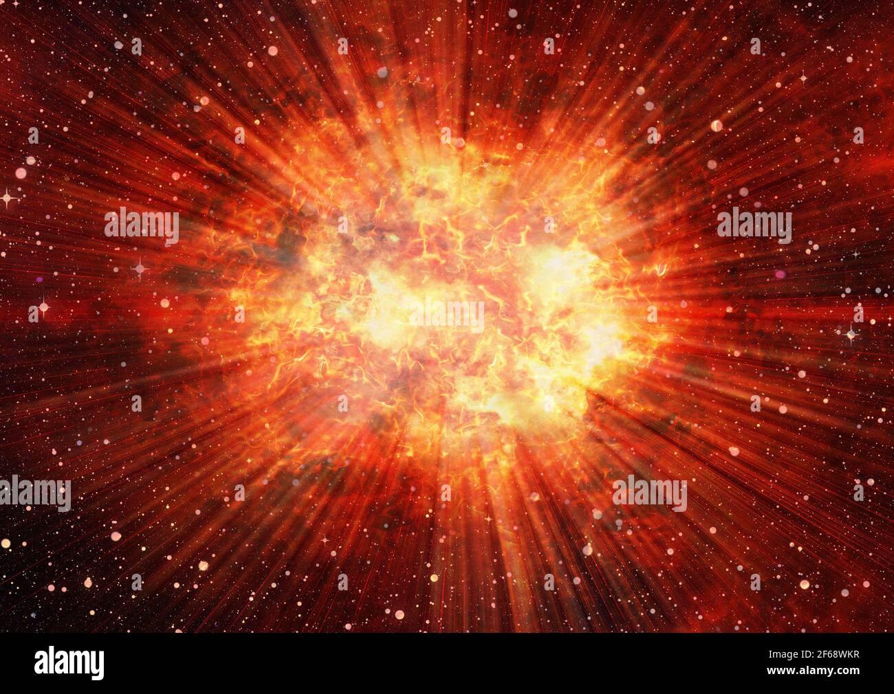 bright explosion flash on a space background. fire burst Stock Photo ...