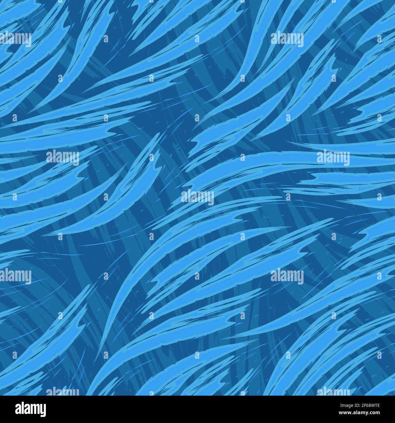 Seamless vector pattern of blue waves or currents. Stylized texture of ...