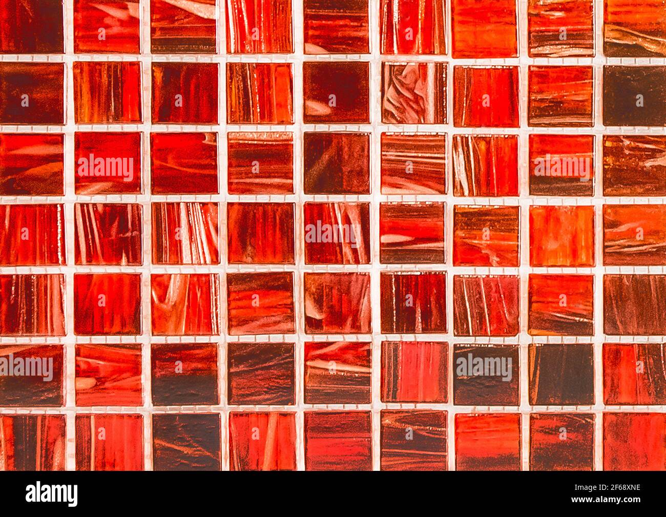 Red ceramic tiles with abstract patterns, decorative mosaic texture ...