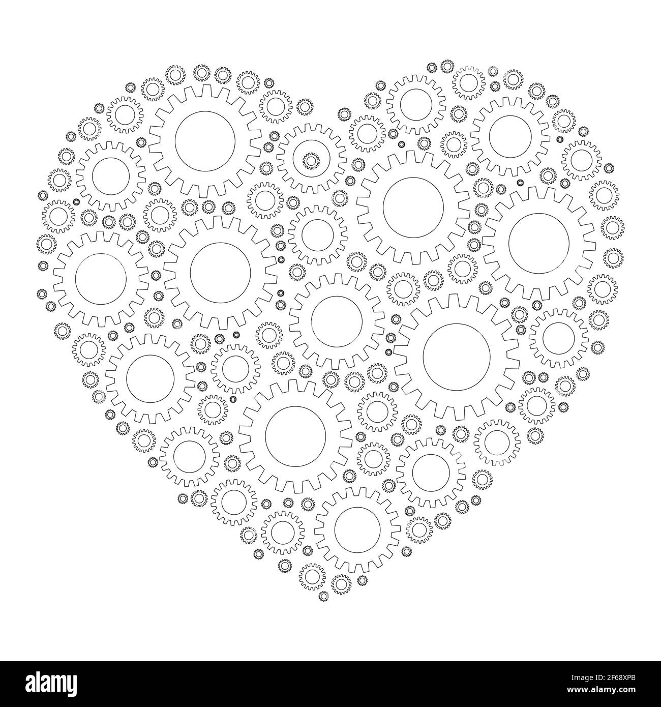 Heart shape mosaic of cog wheels Stock Vector Image & Art - Alamy