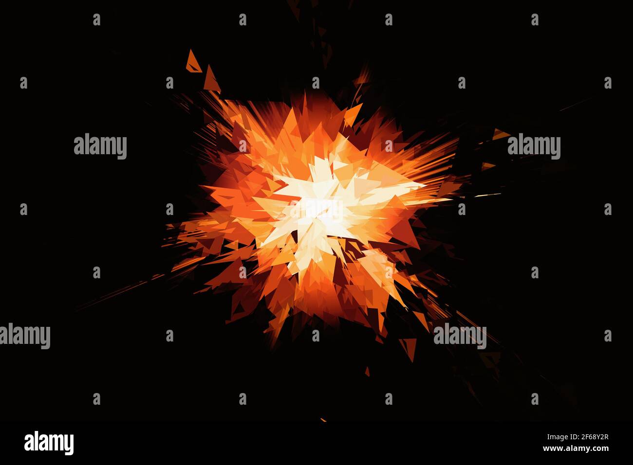 burst of fire broken crystal on a black background Stock Photo - Alamy