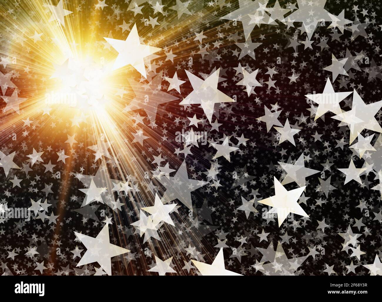bright flash on a many painted stars backgrounds Stock Photo - Alamy