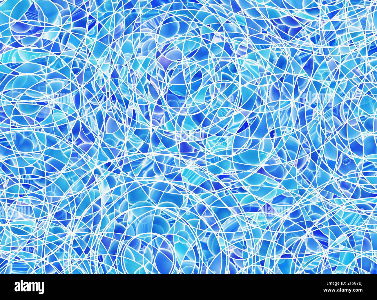 many tangled lines on blue freshness background. Abstract art pattern ...