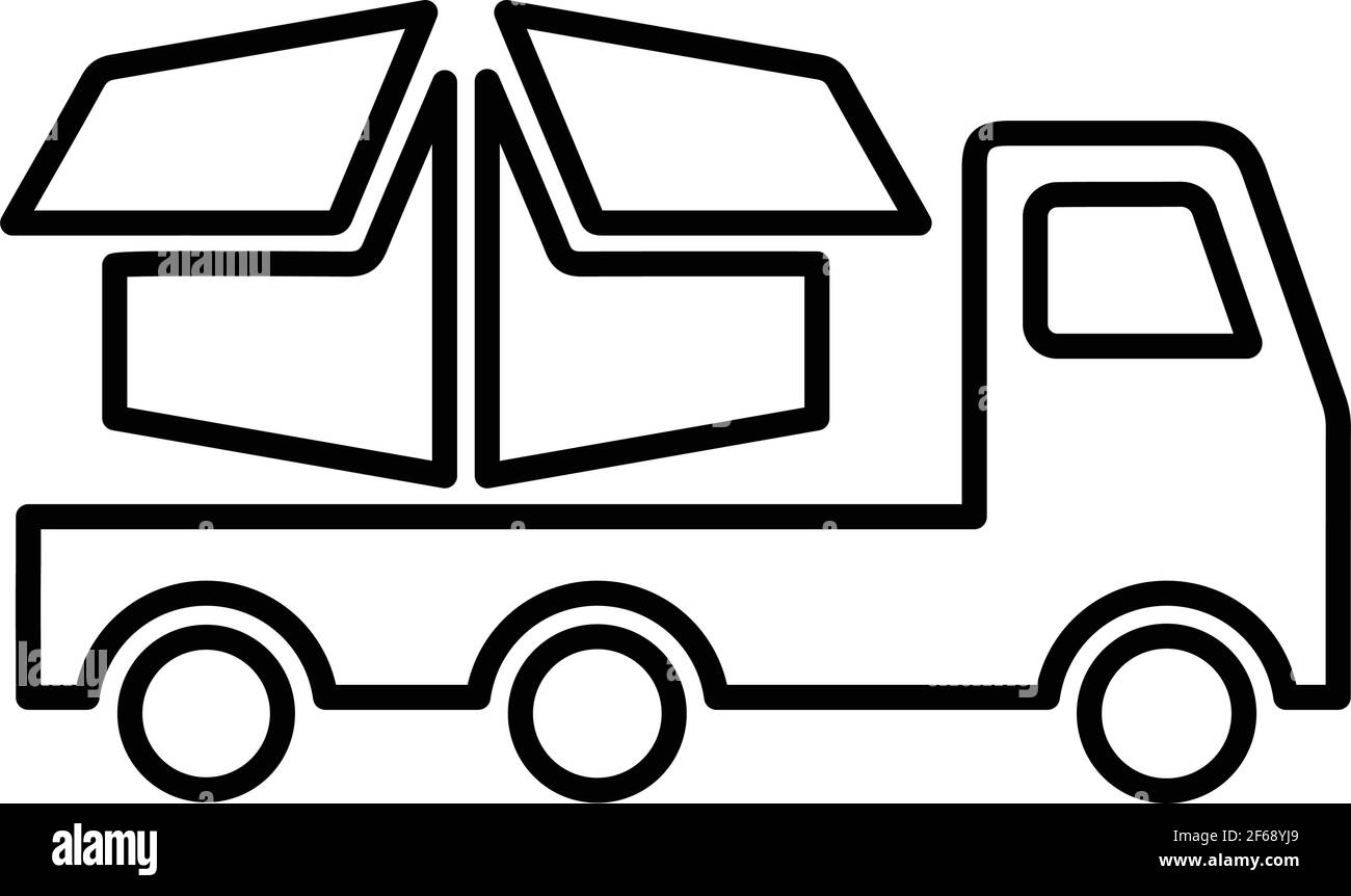 Delivery car, product shipment icon - Well organized and editable ...