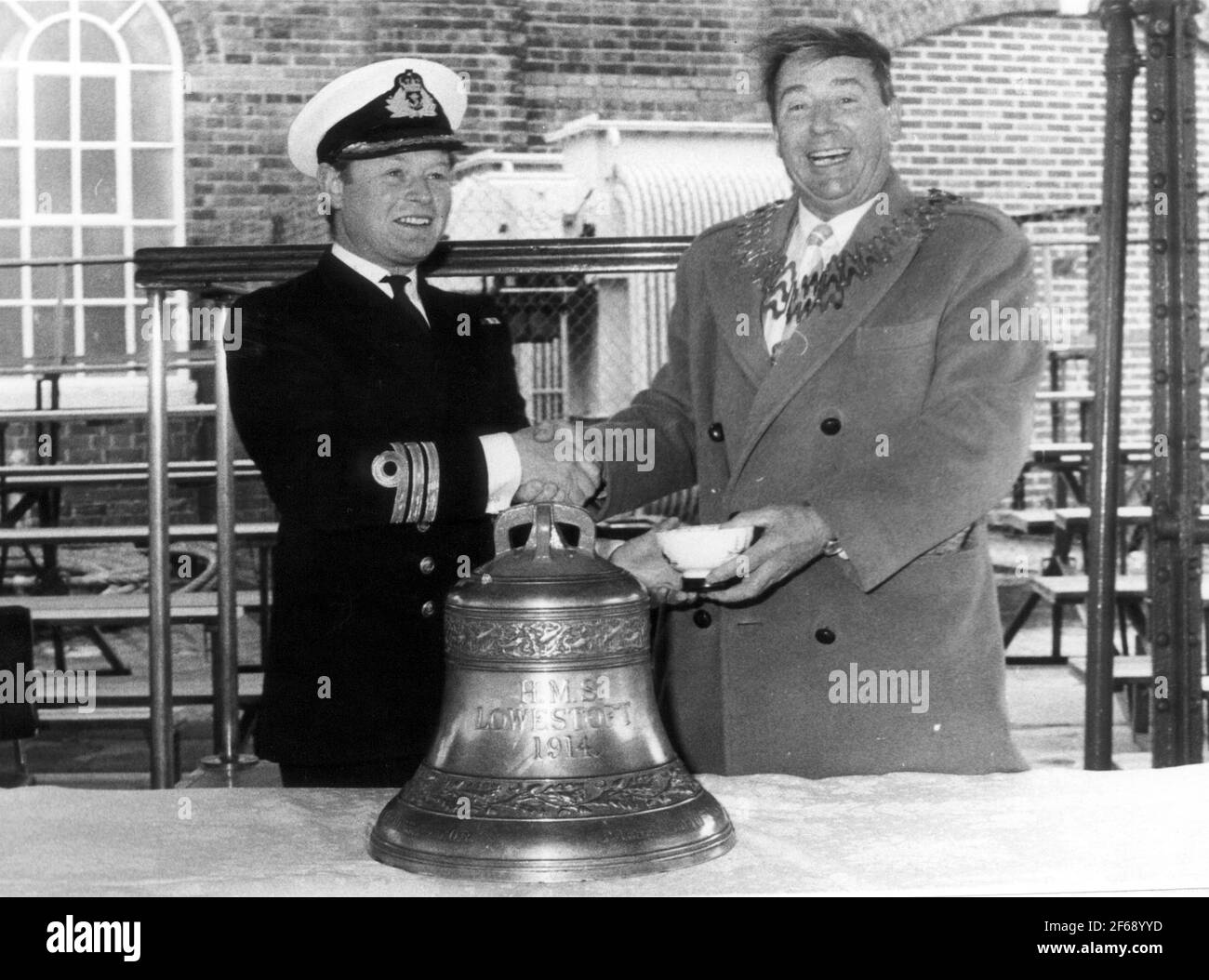 THE MAYOR OF WAVENEY MR. JAMES ALDOUS LOWESTOFT WITH COMMANDING OFFICER ...