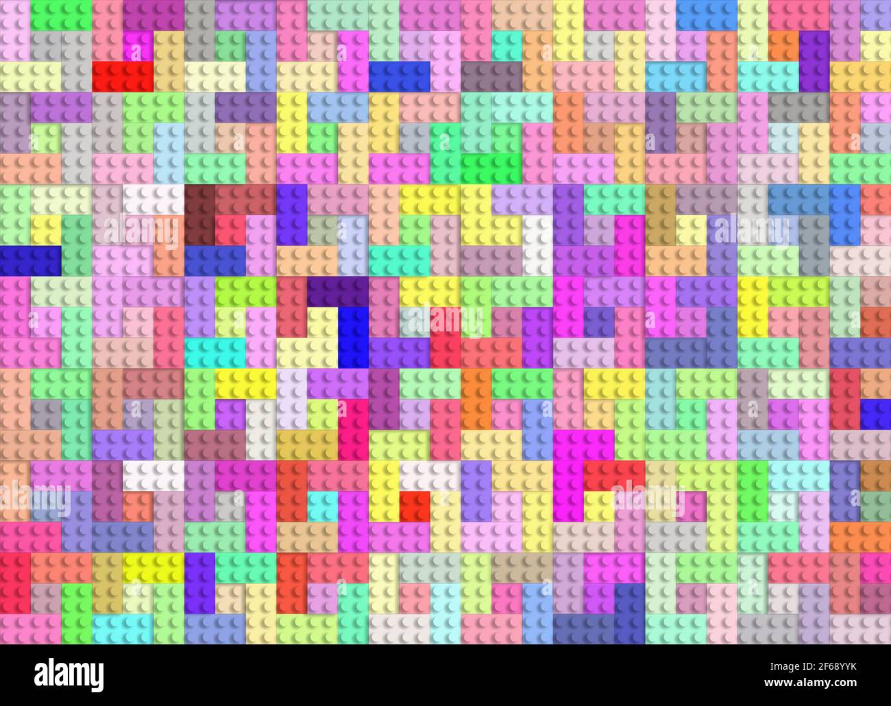 color pattern of plastic parts. top view of many small blocks Stock ...