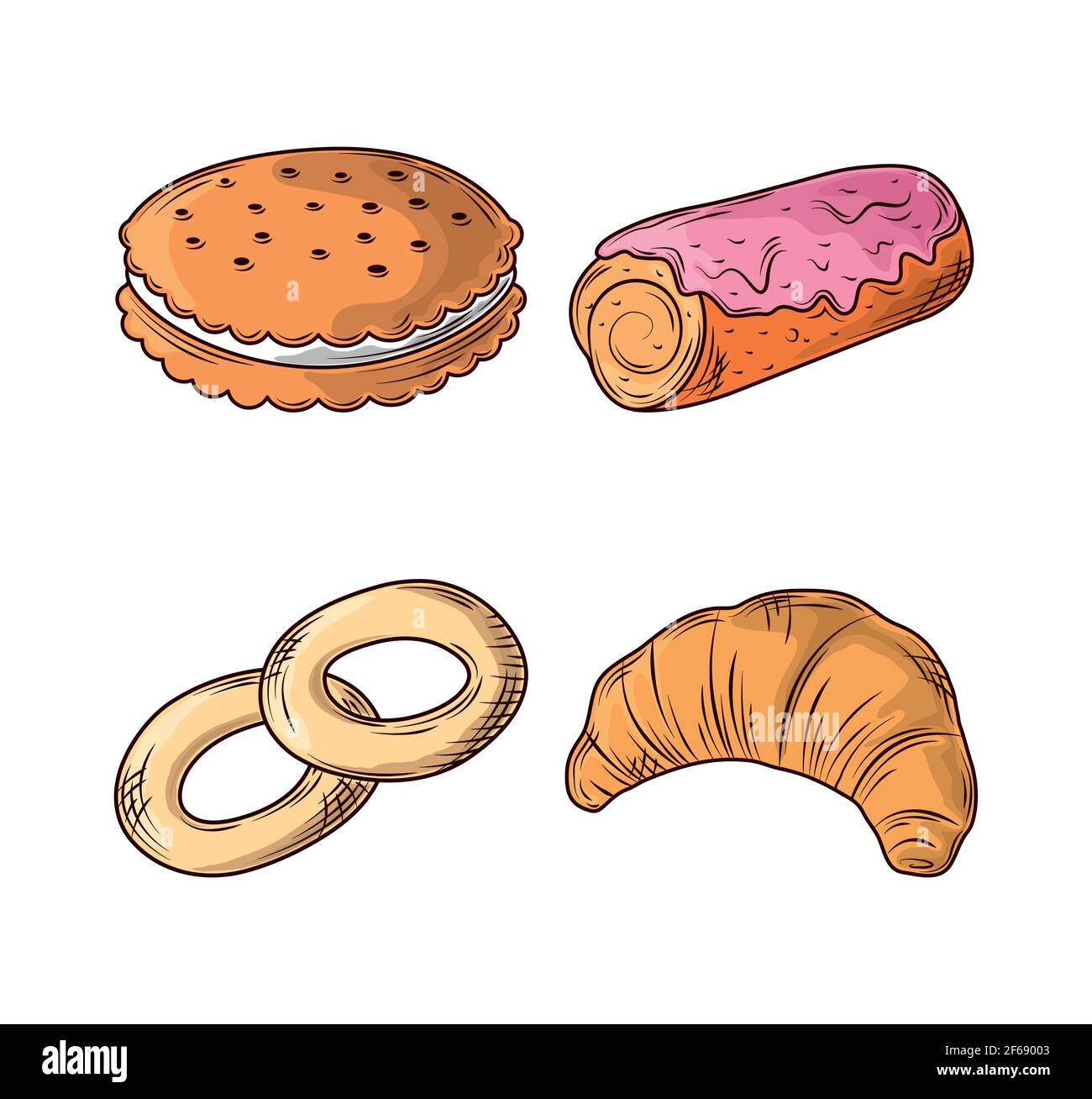 Bakery pastry products various Stock Vector Images - Alamy