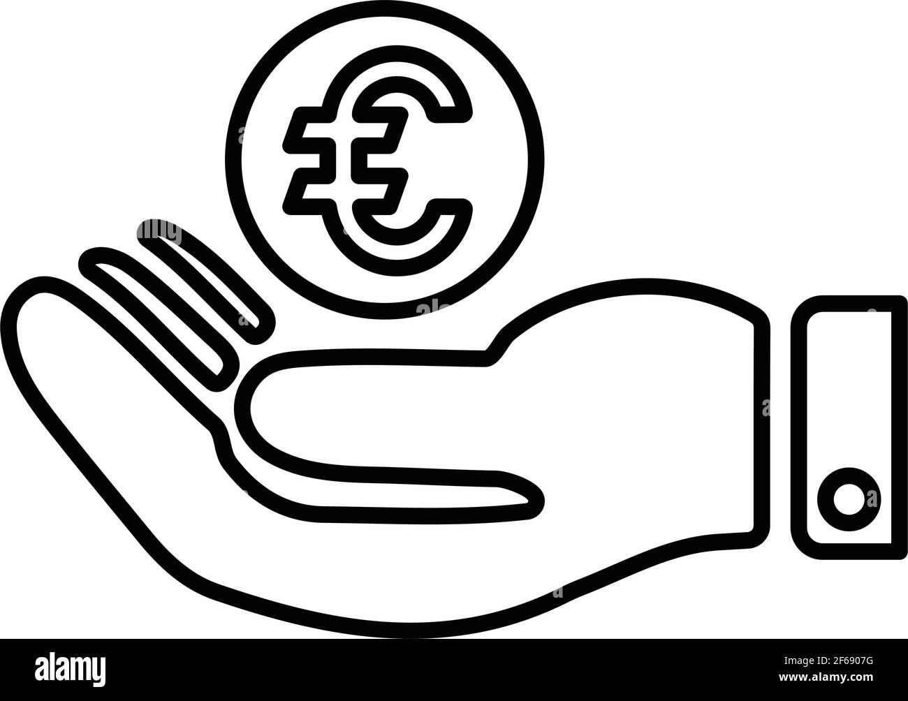 Hand money, Euro payment icon. . Beautiful design and fully editable ...