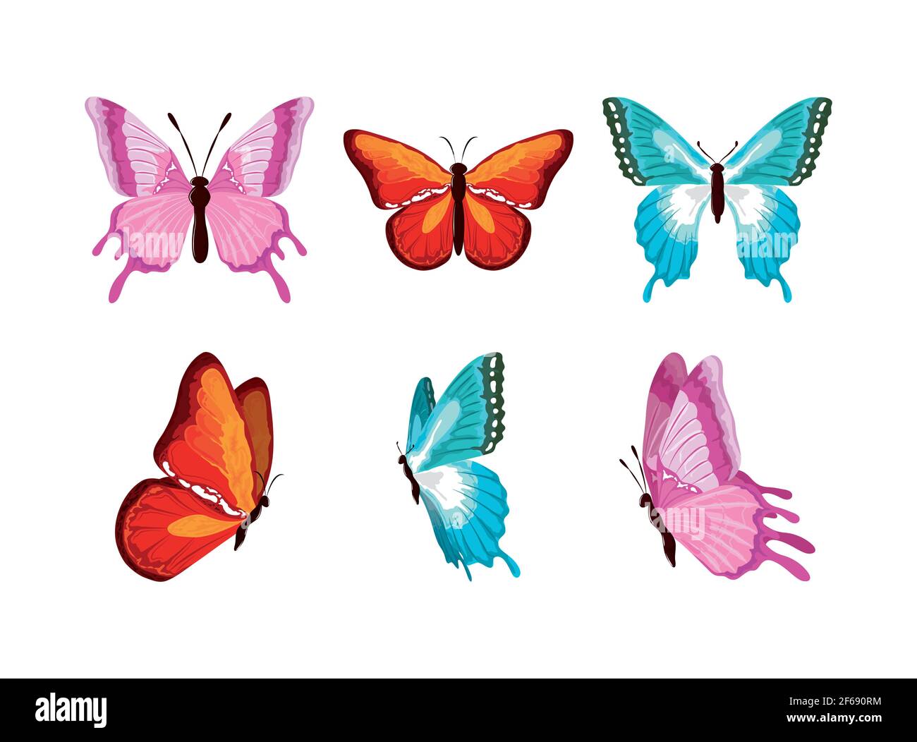 watercolor butterfly composition insect set Stock Vector Image & Art ...