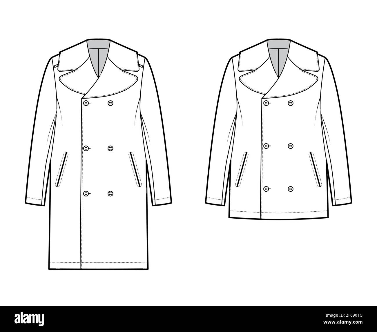 Black pea coats Stock Vector Images - Alamy