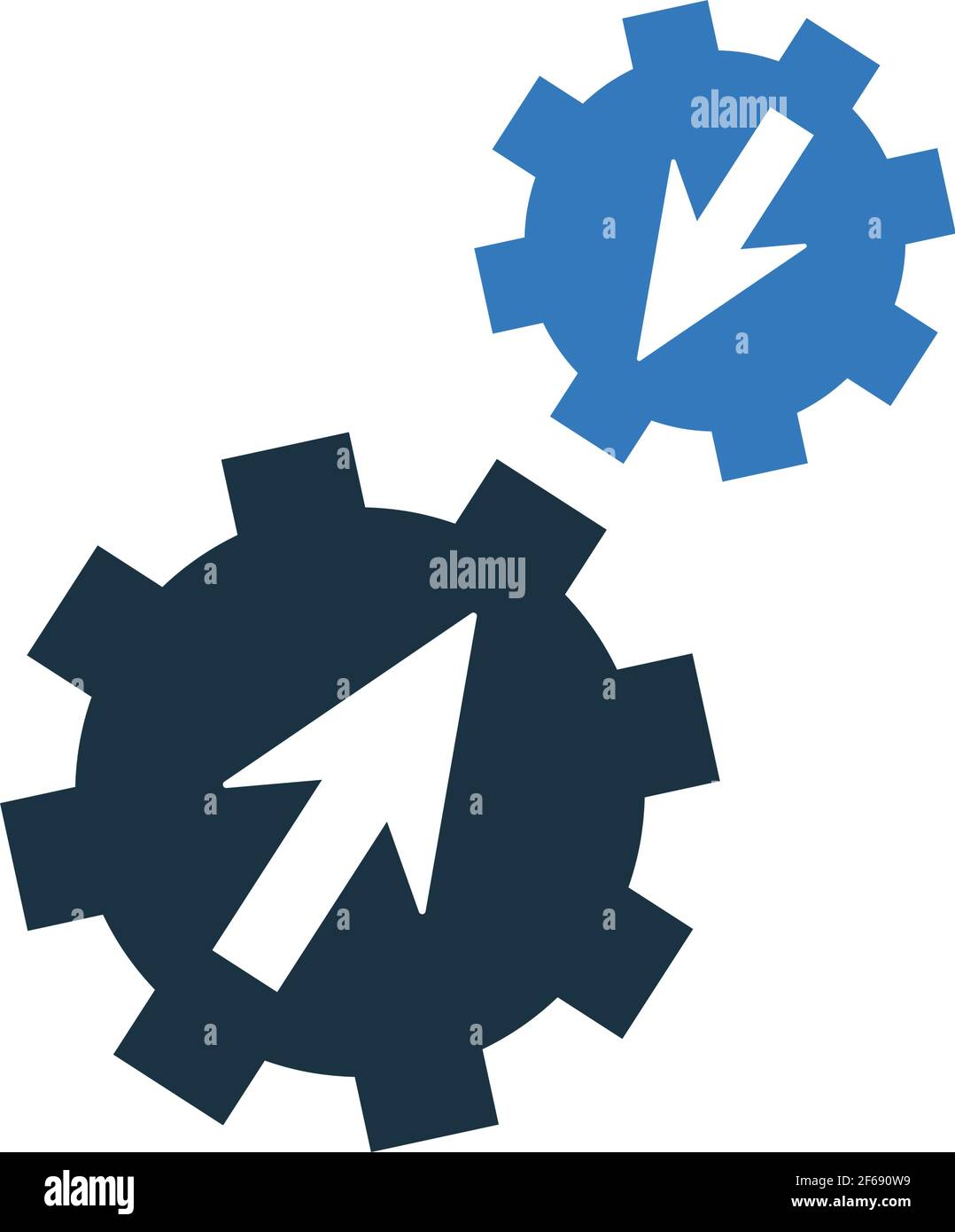 Connect gears, integration process, system settings icon is isolated on ...