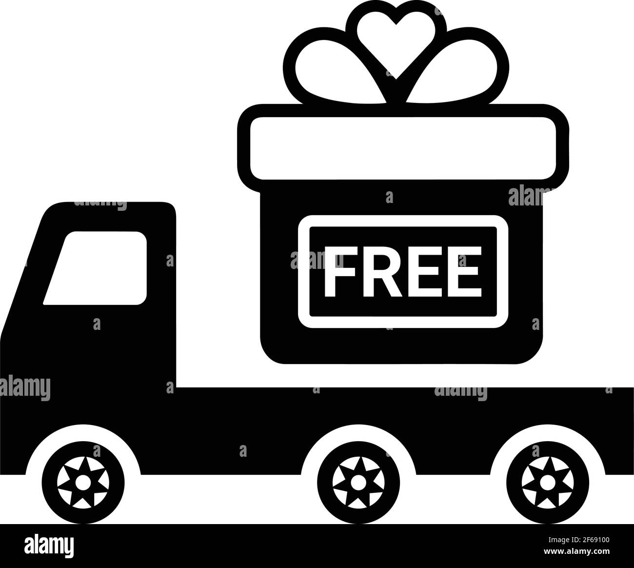 Delivery gift, transportation, Free shipping icon is isolated on white ...
