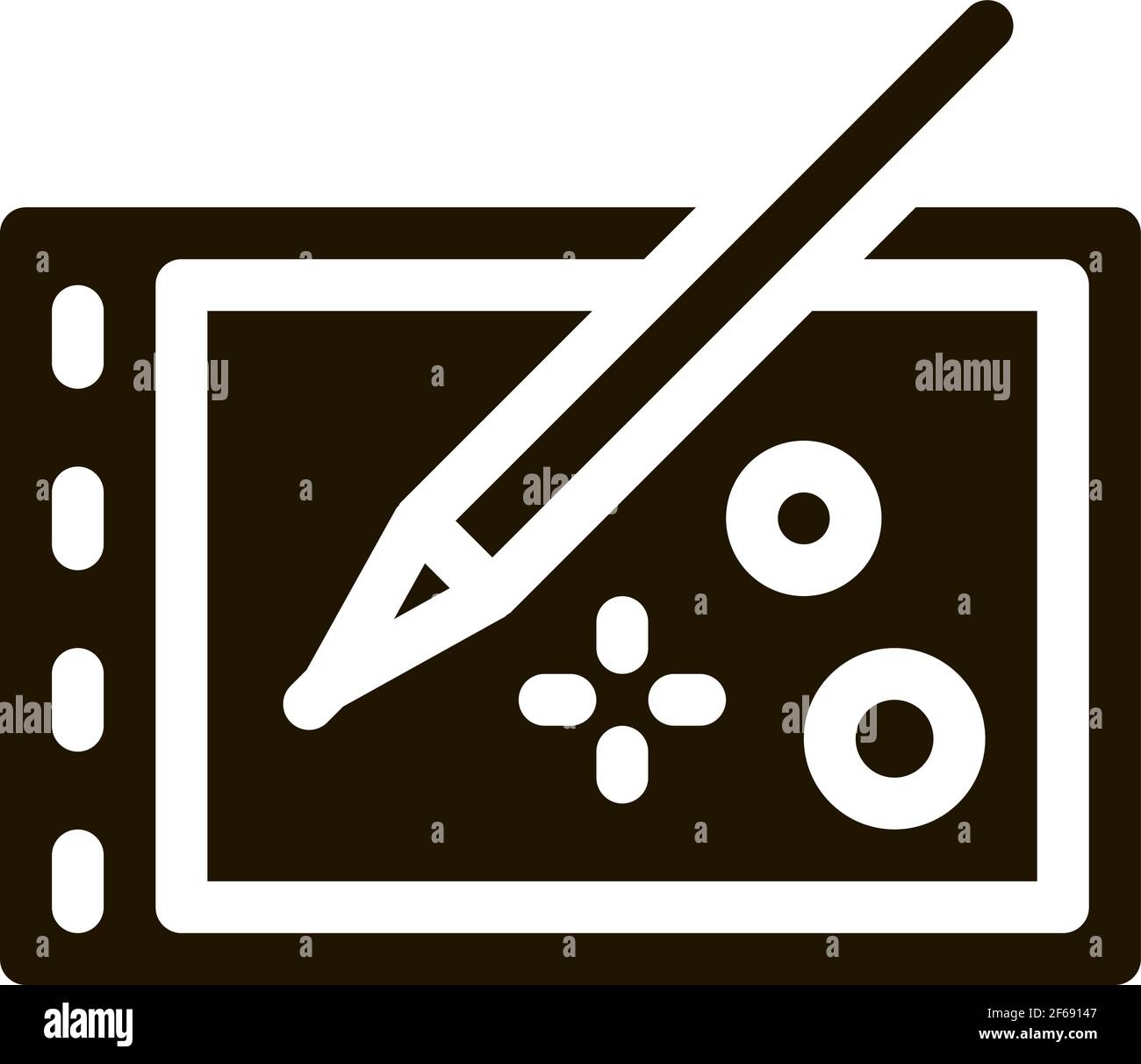 drawing on tablet icon Vector Glyph Illustration Stock Vector Image ...