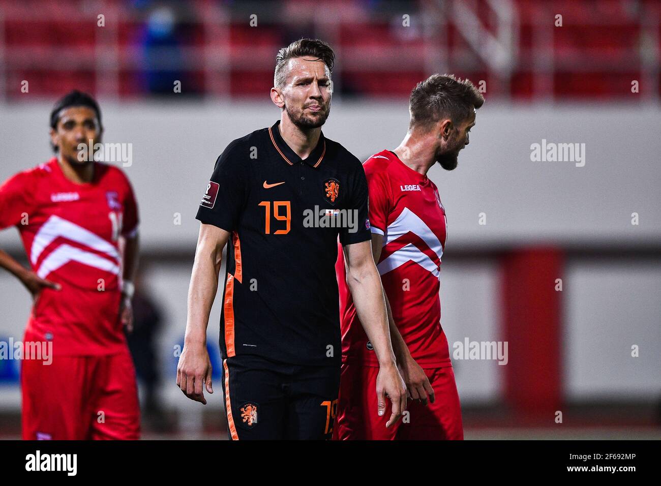 GIBRALTAR, GIBRALTAR - MARCH 30: Luuk de Jong of the Netherlands during ...