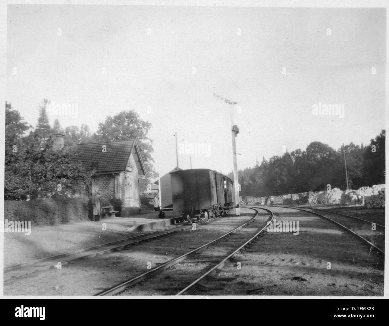 Station opened in 1896. The station house was built in an angle of ...