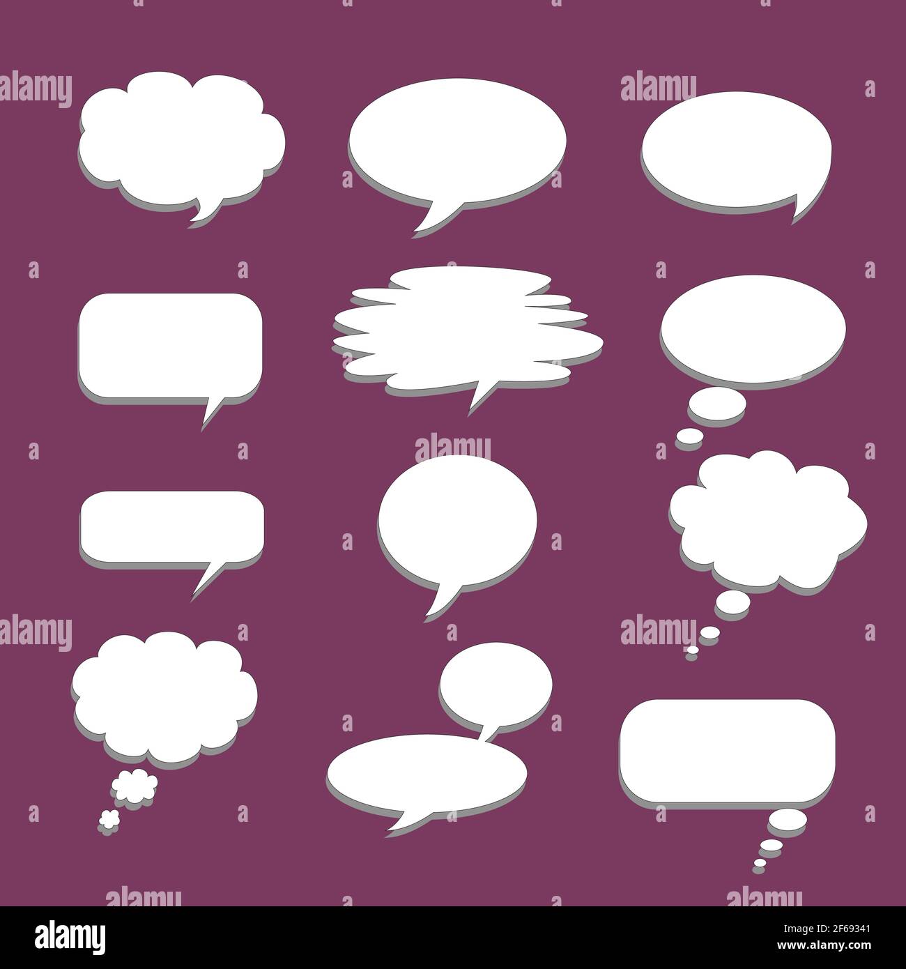 Empty Speech bubble with shadow. For text communication. Vector Stock ...