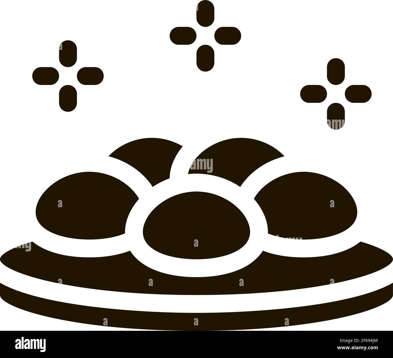 round stones on wooden board icon Vector Glyph Illustration Stock ...