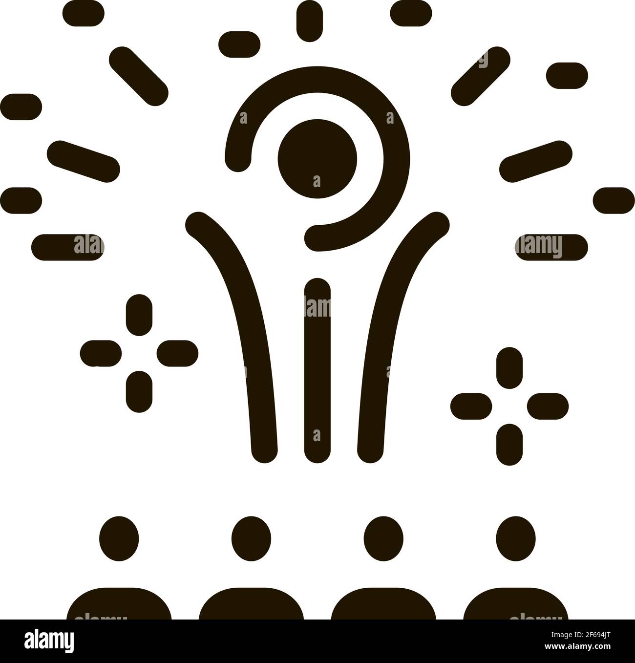 contemplation by people of fireworks icon Vector Glyph Illustration ...