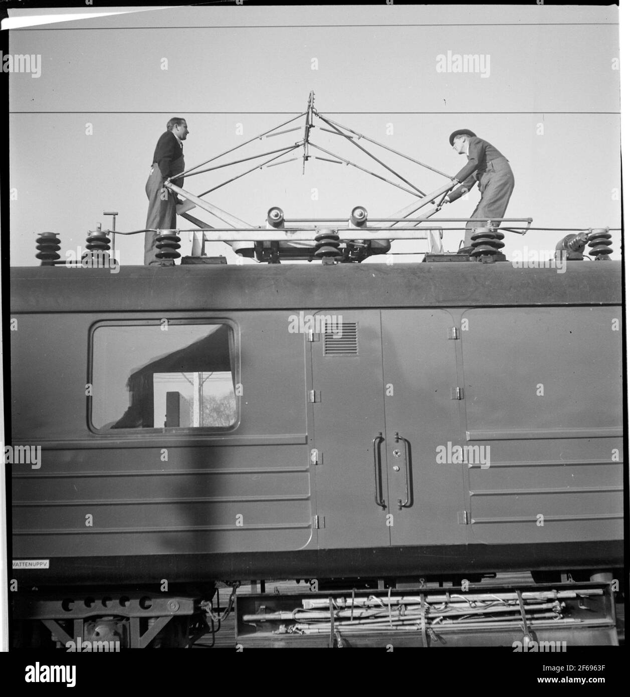 Work with a pantograph on measuring trolley Stock Photo - Alamy