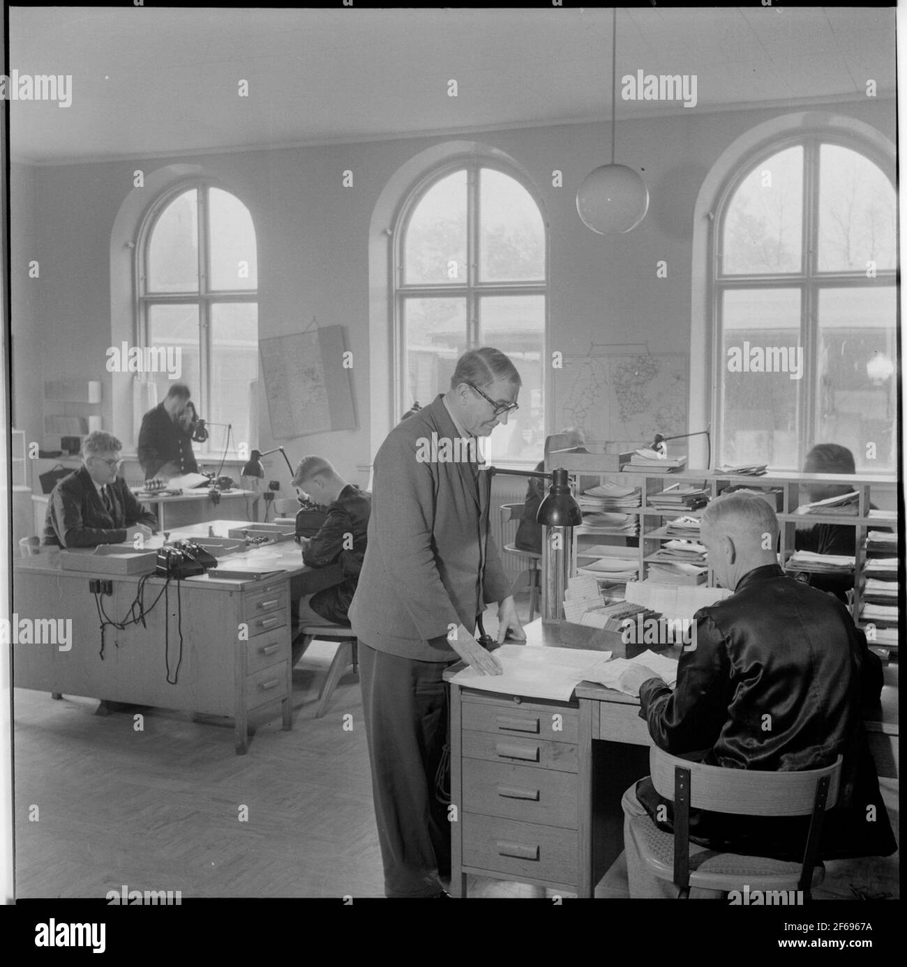 Office personnel management staff Black and White Stock Photos & Images ...