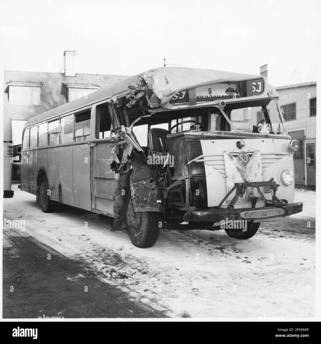 Crash damaged Scania Vabis. The state's railways, sj Stock Photo - Alamy