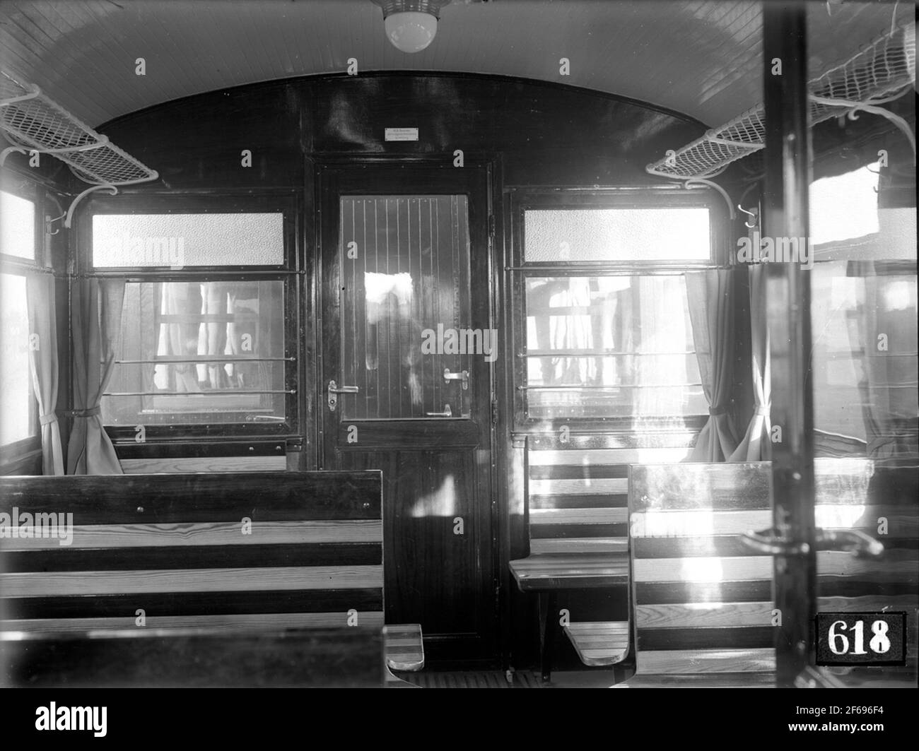 The interior of the eastern Central Jbanan (ÖCJ) Motor car trailer 26 ...