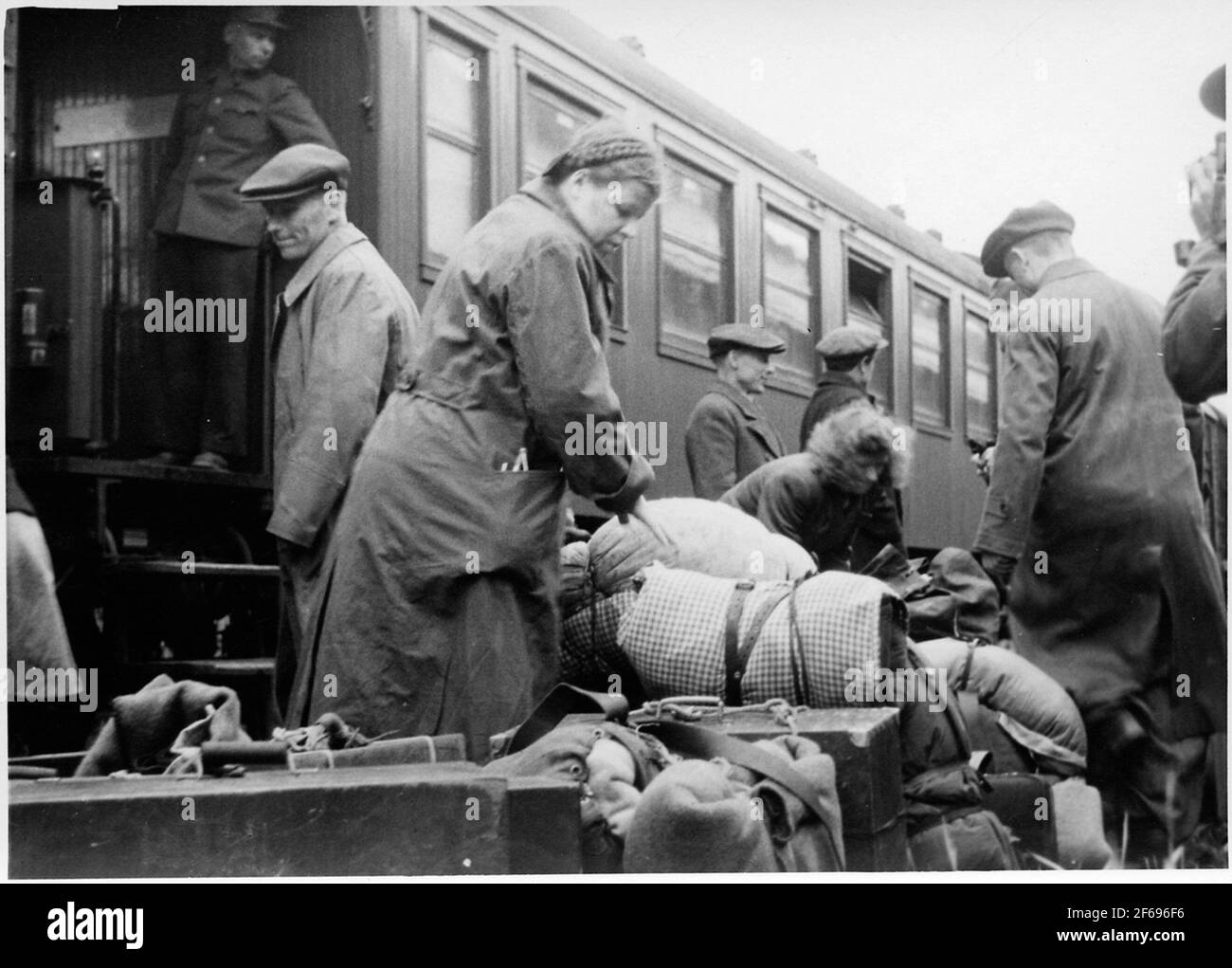 First train with Russian prisoners on the line between Narvik and ...