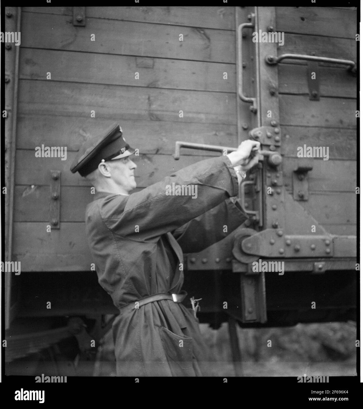 Maintenance of freight trolley Stock Photo - Alamy