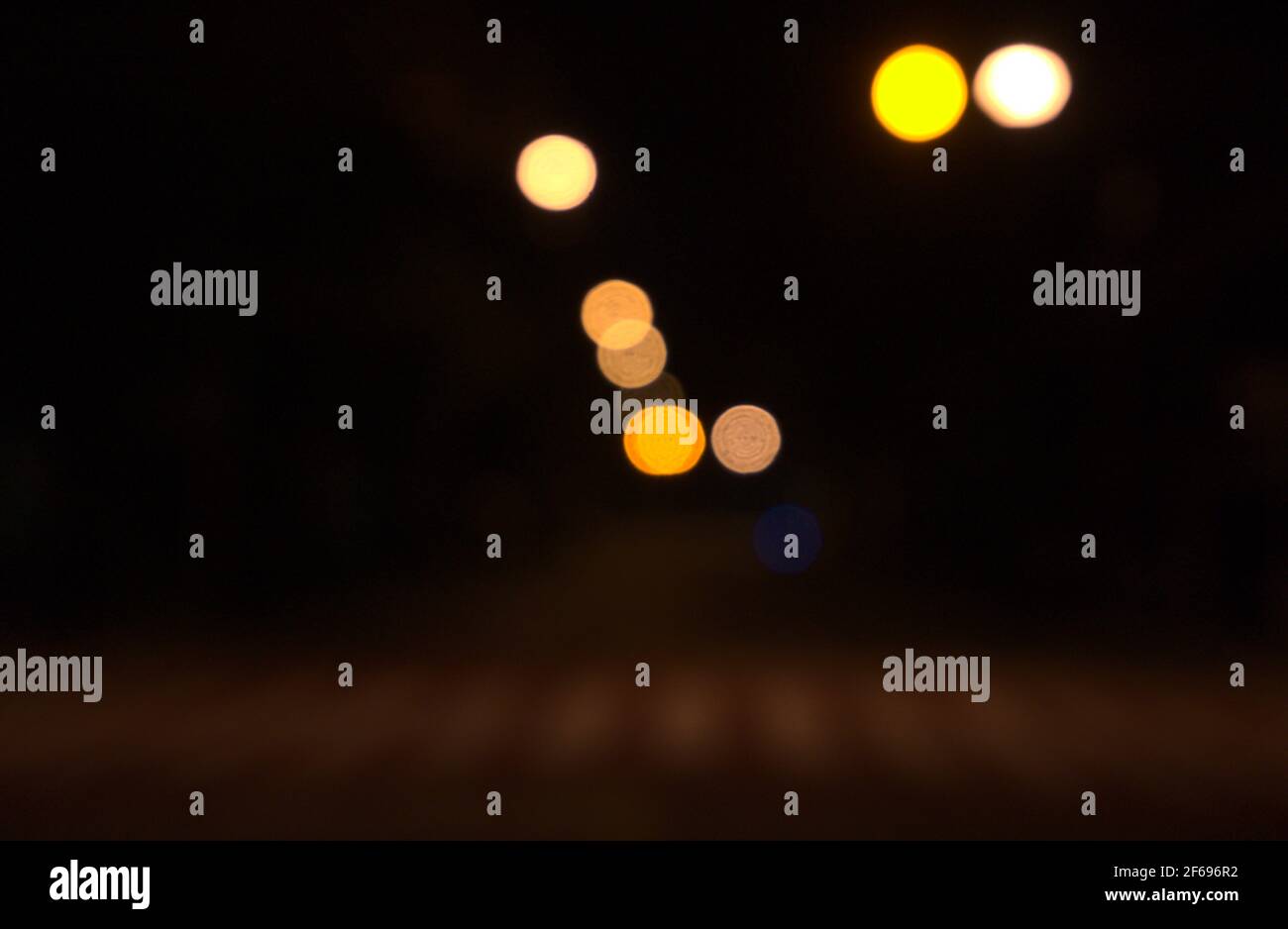 Beautiful night lights, signals control bokeh abstract at the ...