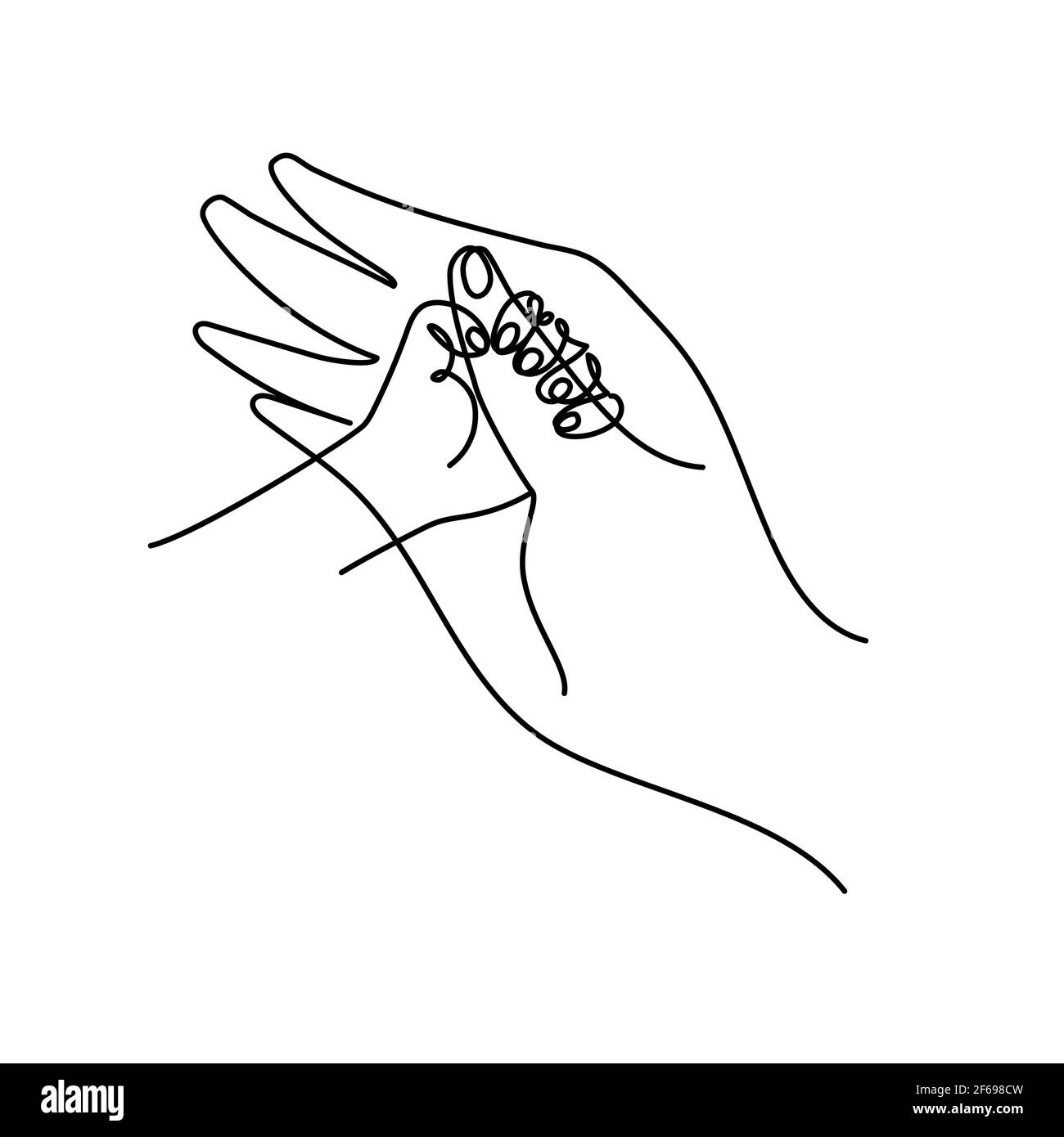 Icon of an adult parents hand holding a small childs hand. Simple line ...