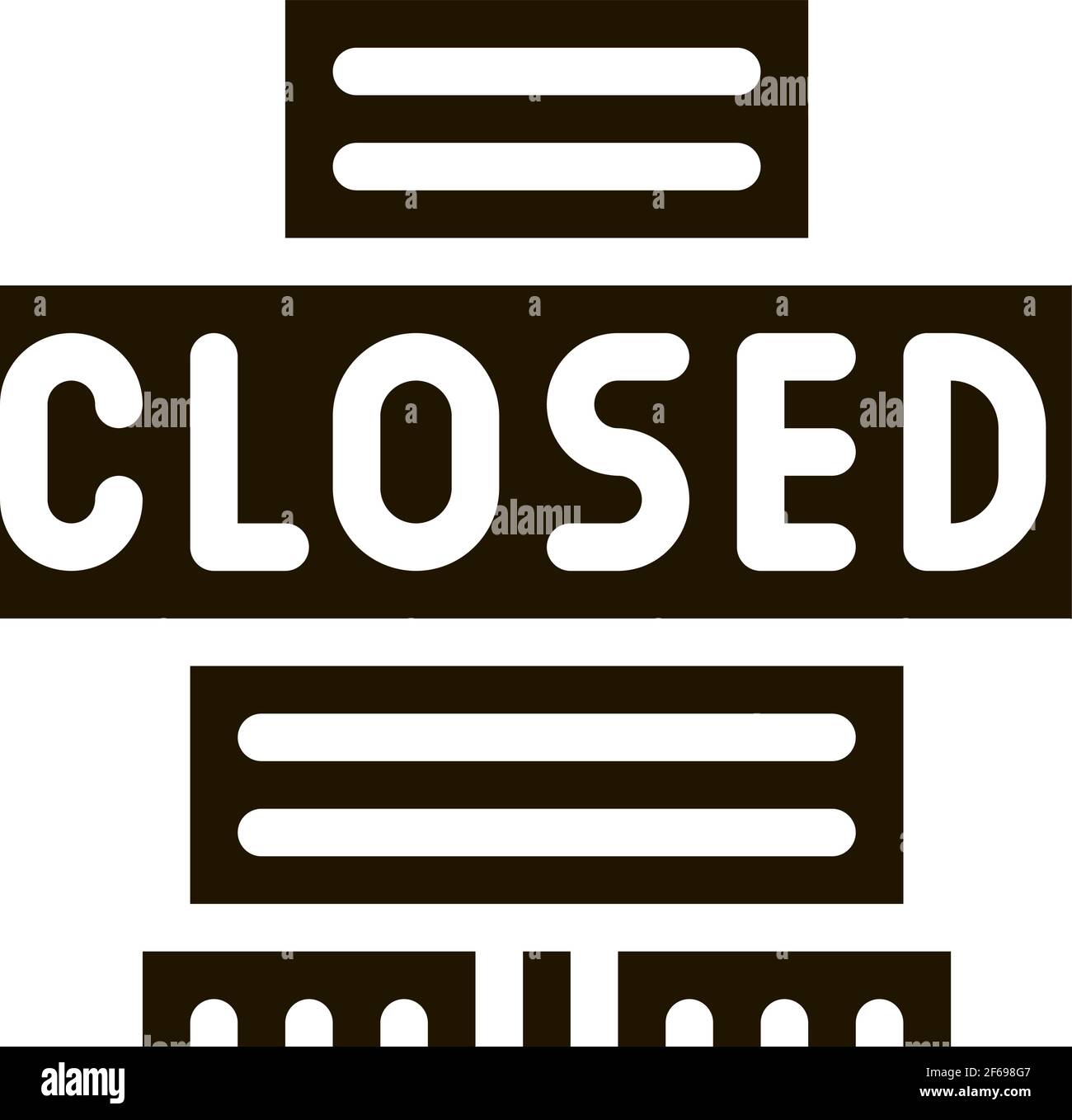 shopping center closing icon Vector Glyph Illustration Stock Vector ...