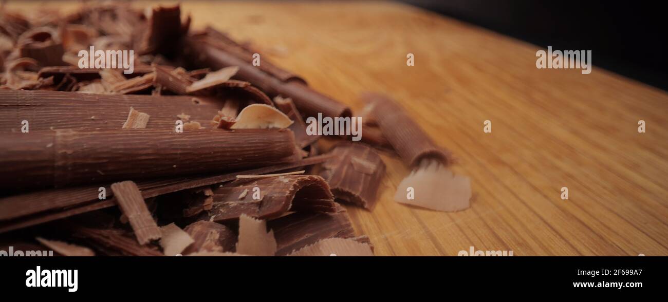 Macro shot of chocolate flakes Stock Photo - Alamy