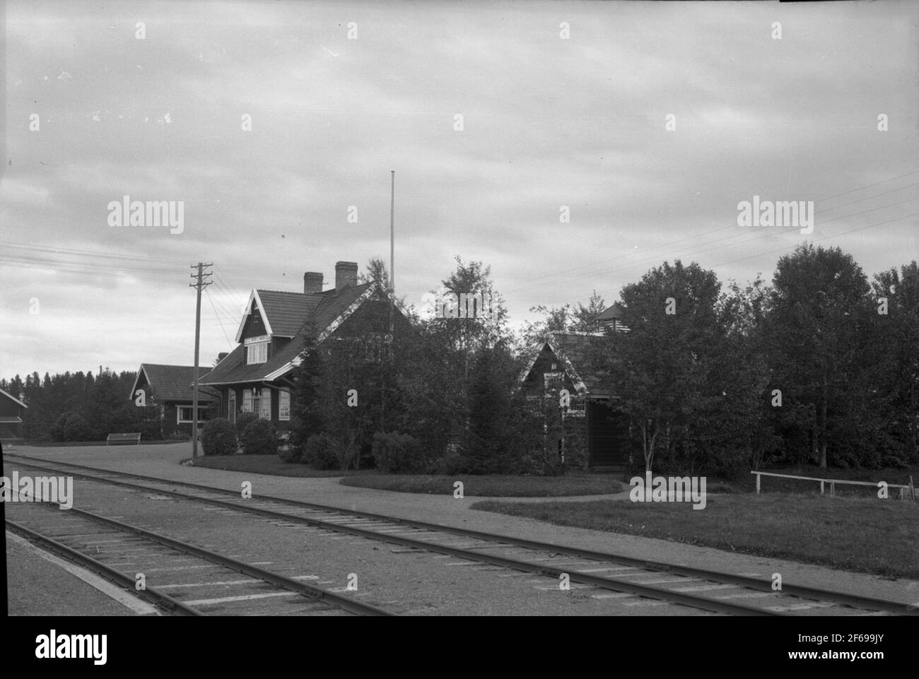 Station landscaped in 1912. One and one-half floor station house in ...