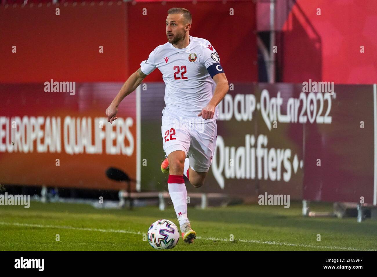 LEUVEN, BELGIUM - MARCH 30: Igor Stasevich of Belarus during the FIFA ...
