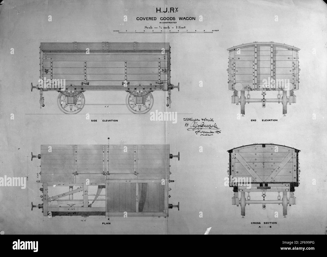 HJ "Covered Goods Wagon Stock Photo - Alamy