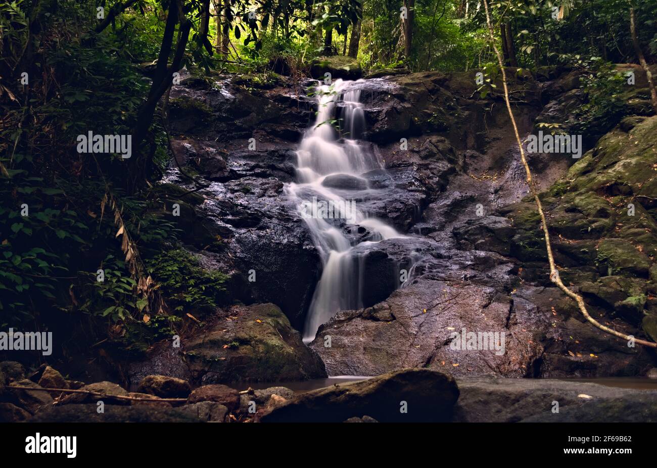 Kathu waterfall in Phuket, Thailand. Beautiful cascade in the jungle ...